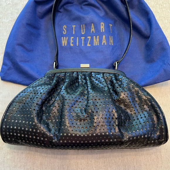Bags | Vintage Stuart Weitzman Black Leather Shoulder Bag | Poshmark